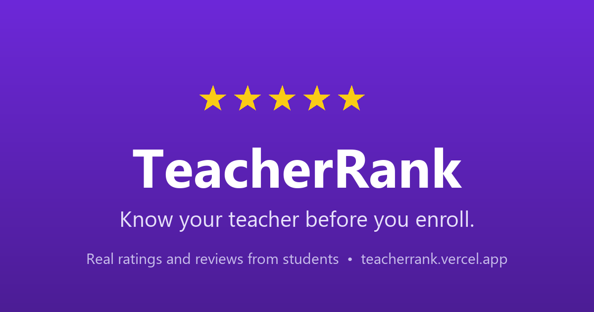 Teacher Rank (TeacherRank) - Rate & Review Teachers | Find the Best ...
